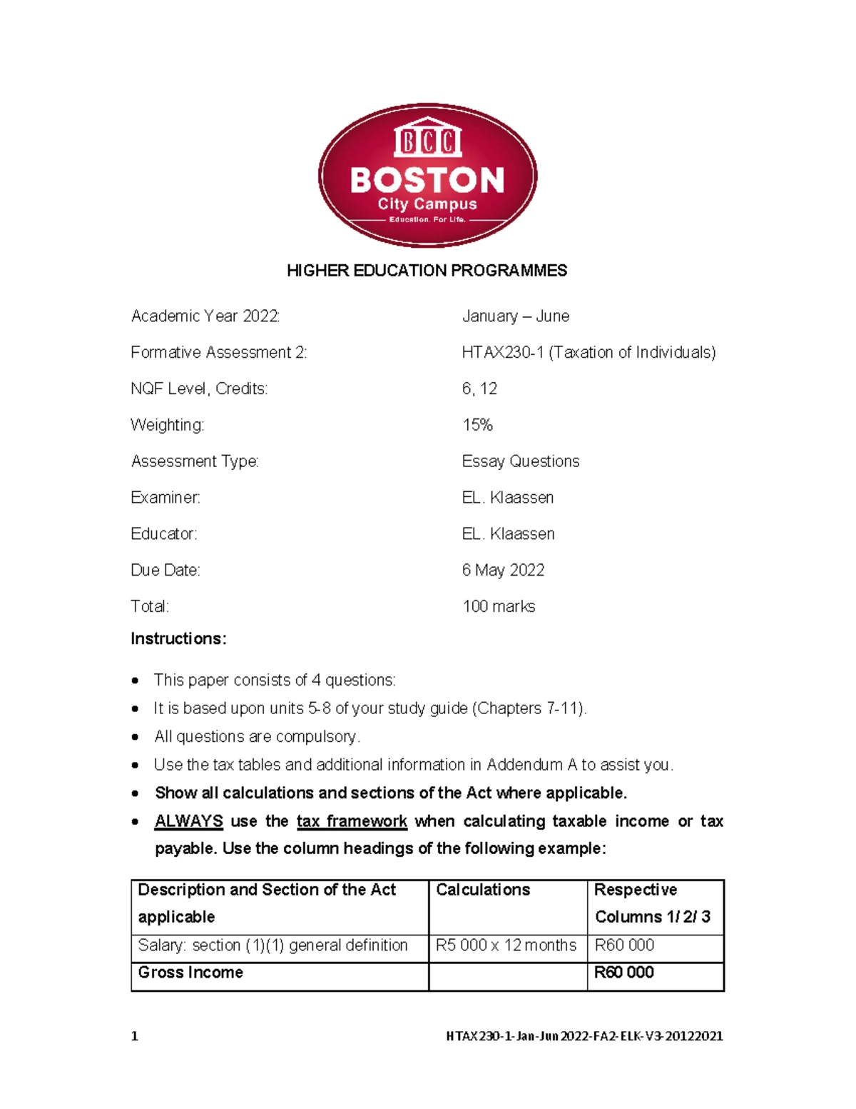 Final Guide to Completing Your Individual Income Tax Return (ITR12 ...