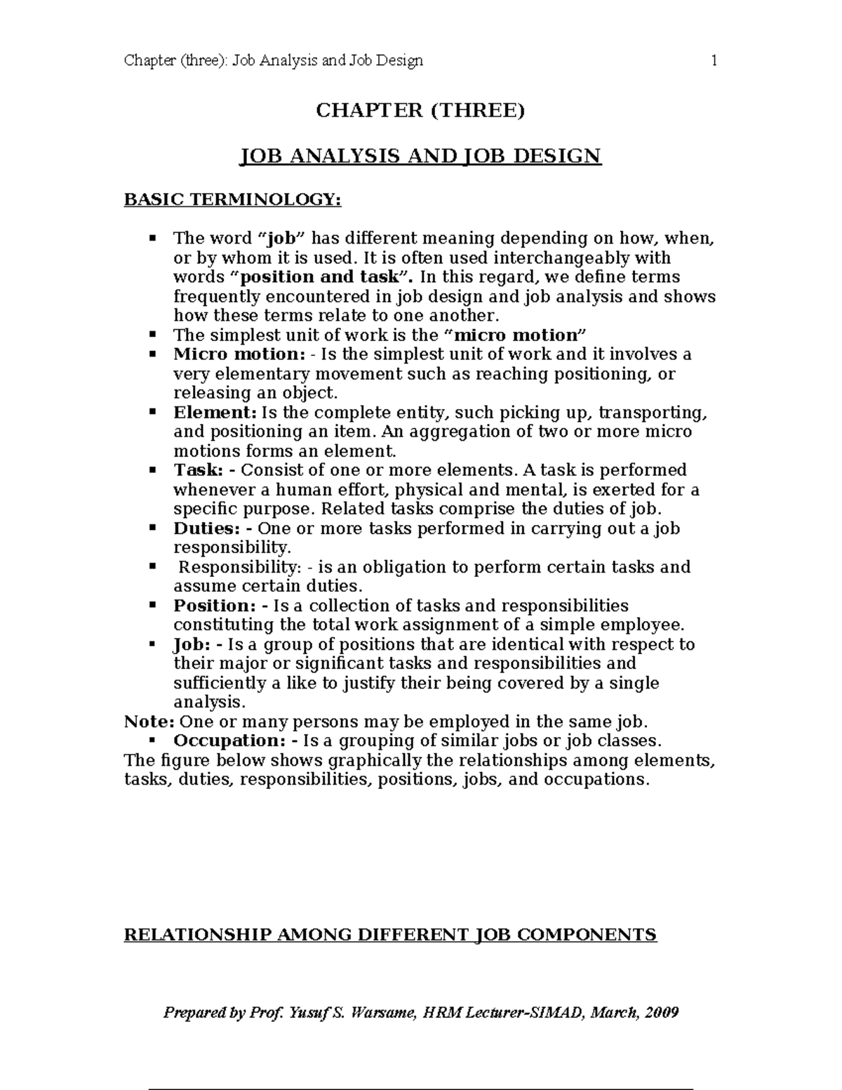 Ch 3: Job Analysis & Job Design Overview in HRM - Studocu