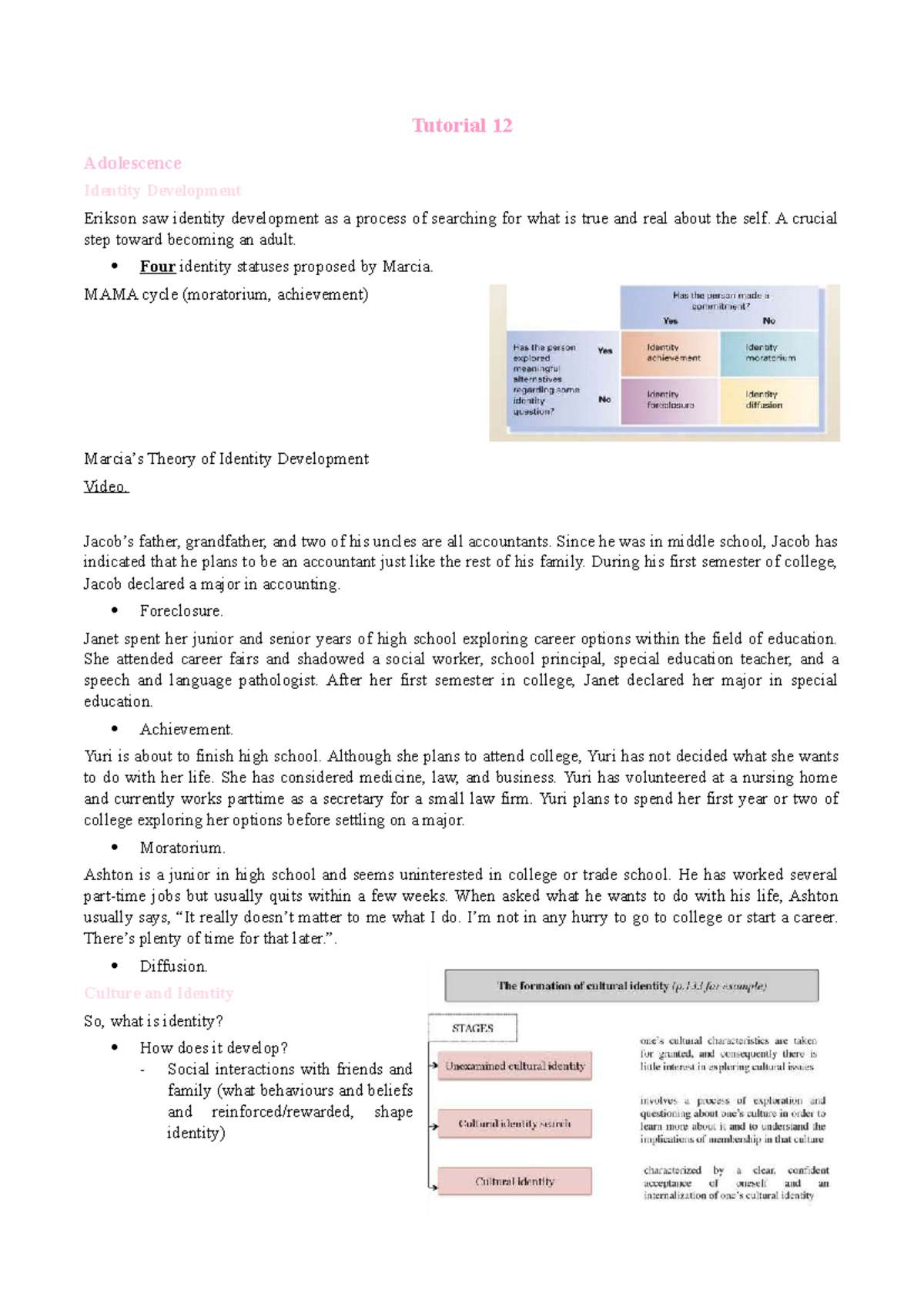 Tutorial 12 - Adolescence: Identity Development & Erikson's Theory ...