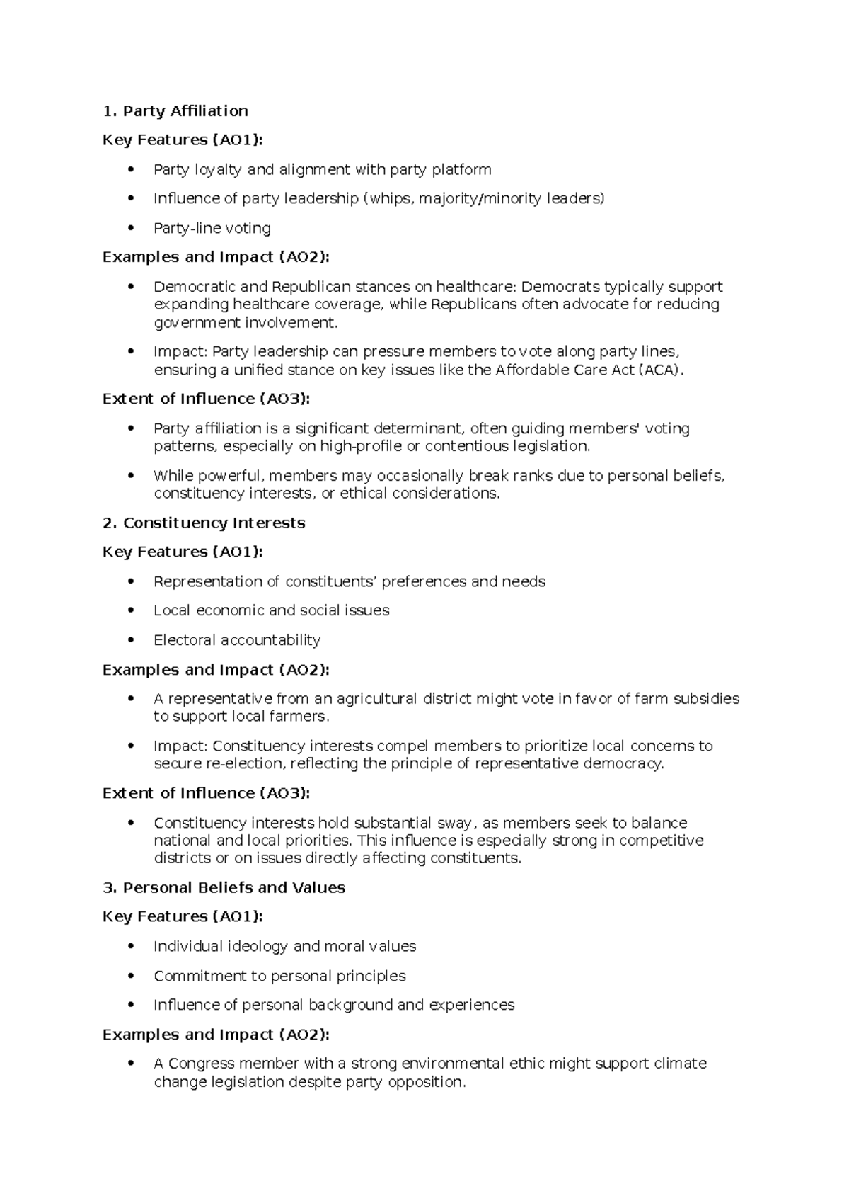 Political Influences on Legislative Decision-Making: An Overview - Studocu
