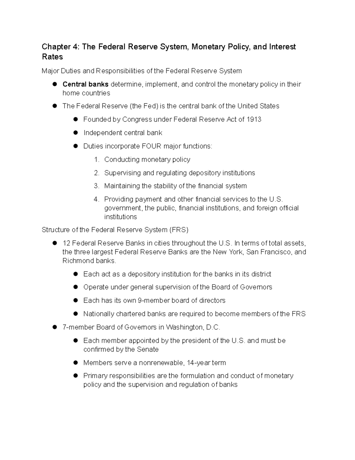 Repaso Examen 2 Monedabancaycomercio - Chapter 4: The Federal Reserve ...