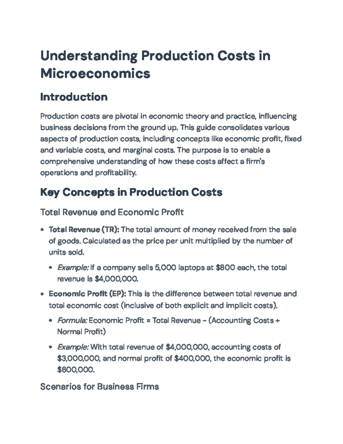 Understanding Production Costs in Microeconomics: A Comprehensive Guide ...