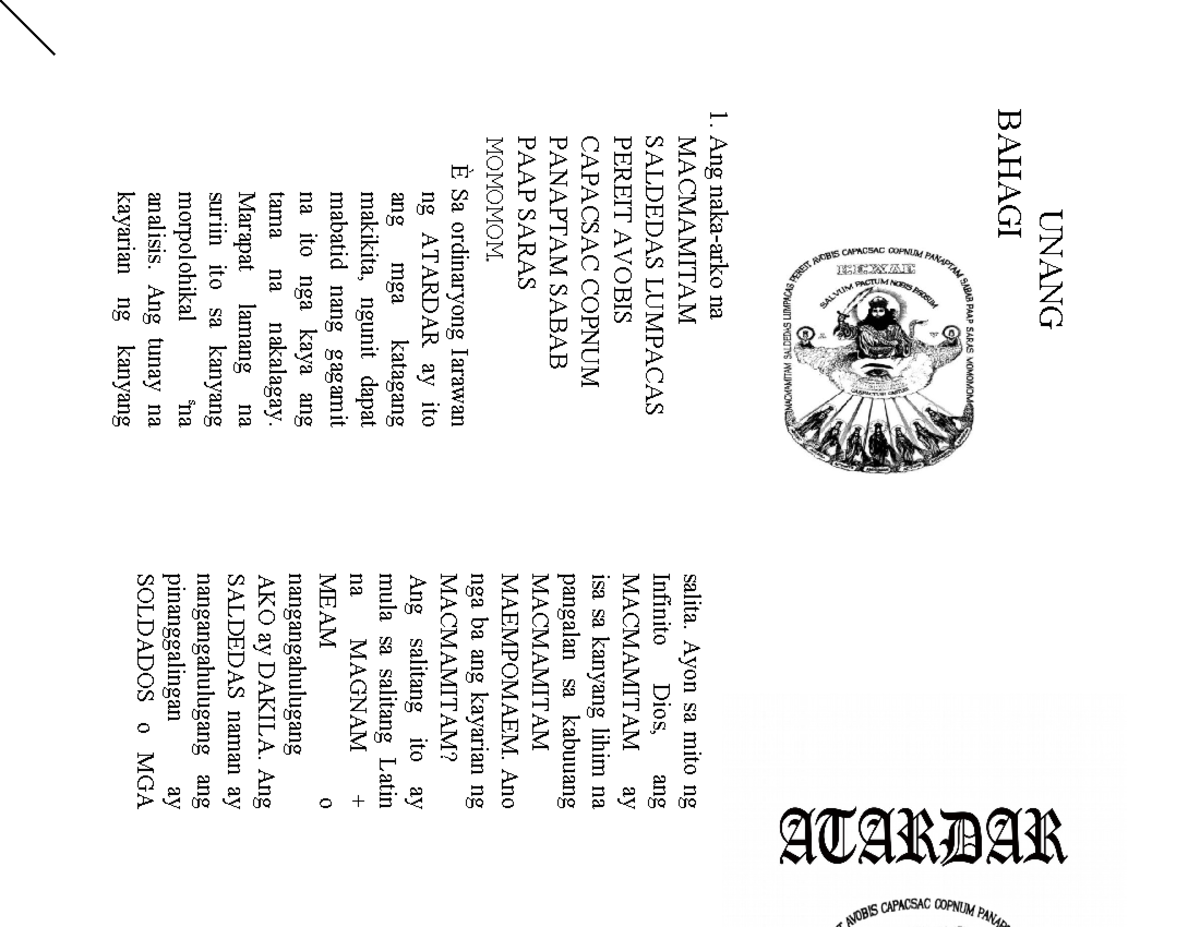 ATARDAR: Liwanag at Katotohanan sa Kanyang Salita - Studocu