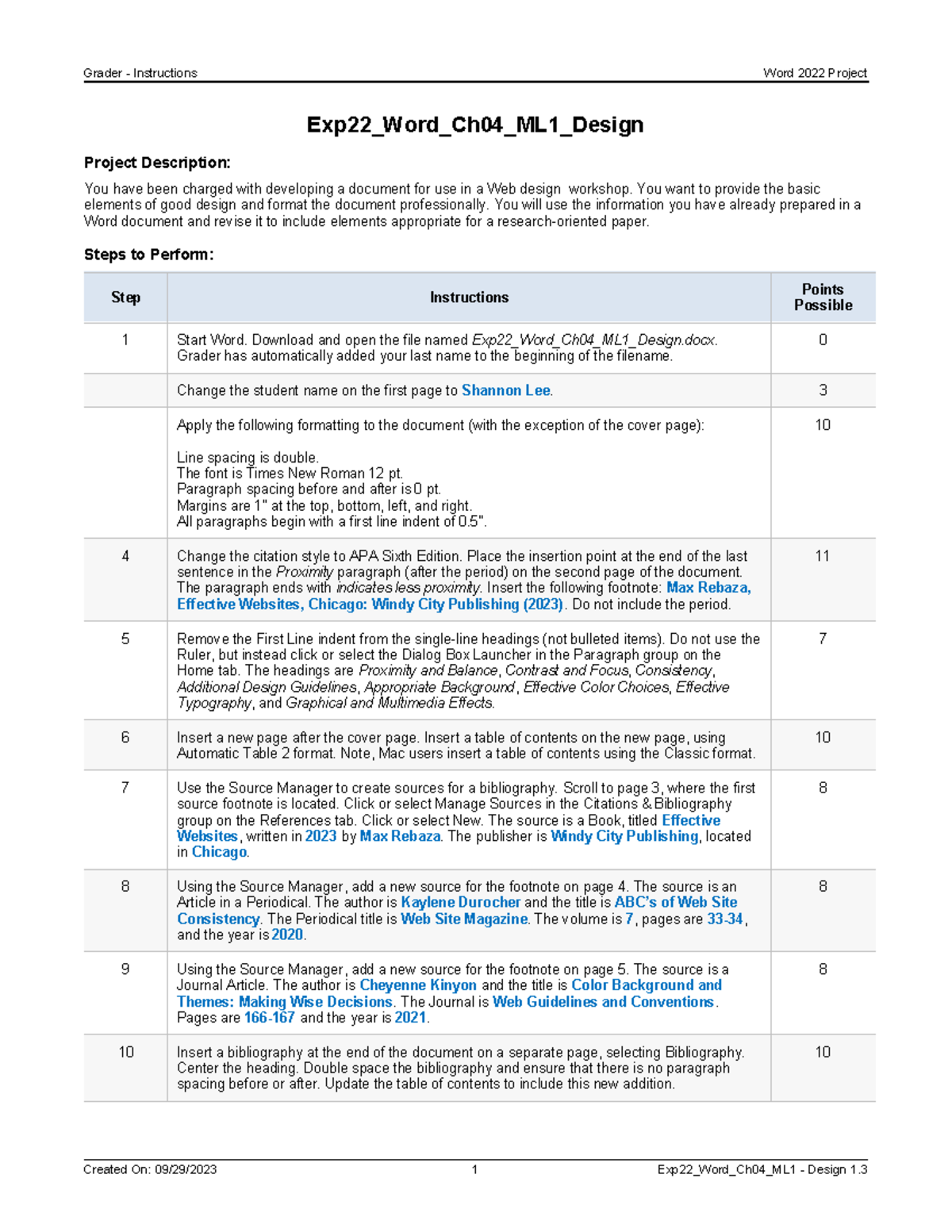 Exp22 Word Ch04 ML1 Design Project Instructions and Formatting Guide ...