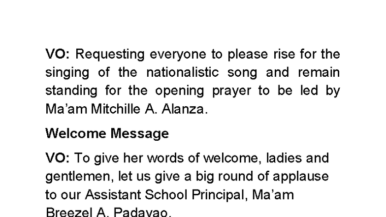 Final Script for MR AND MS SHS 2024-2025 Event - Studocu