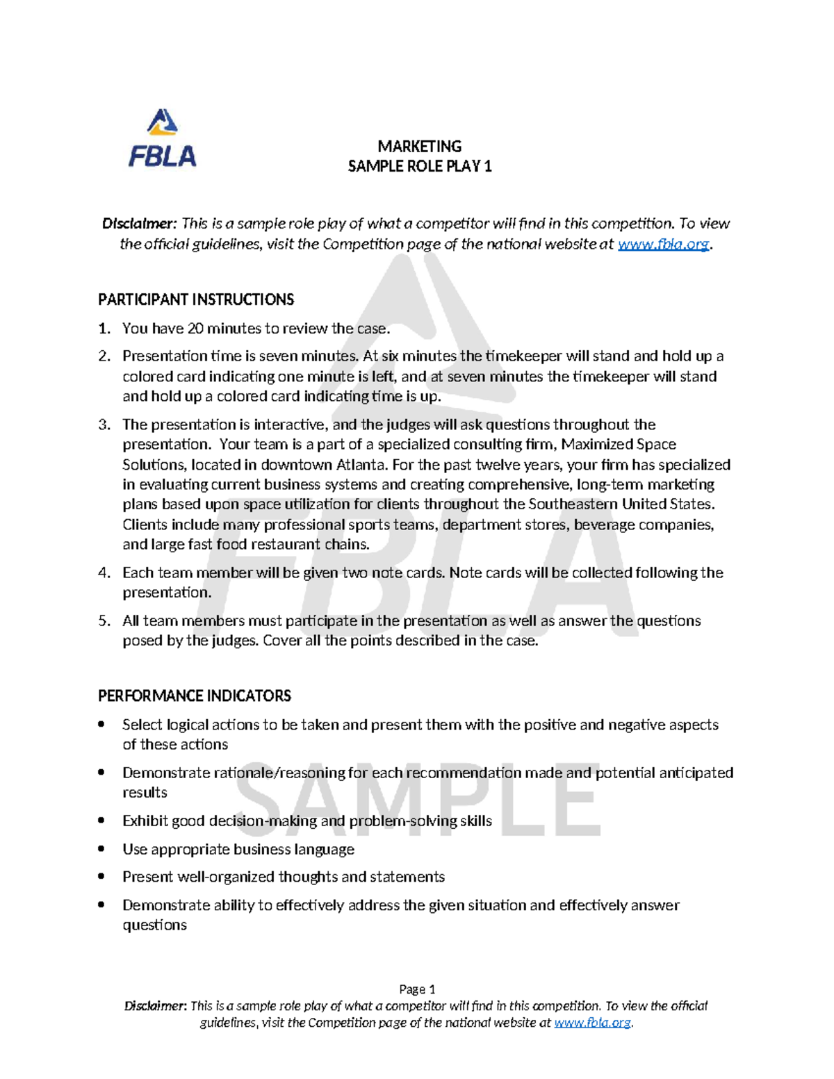 Marketing Role Play Sample for Competition: Maximized Space Solutions ...
