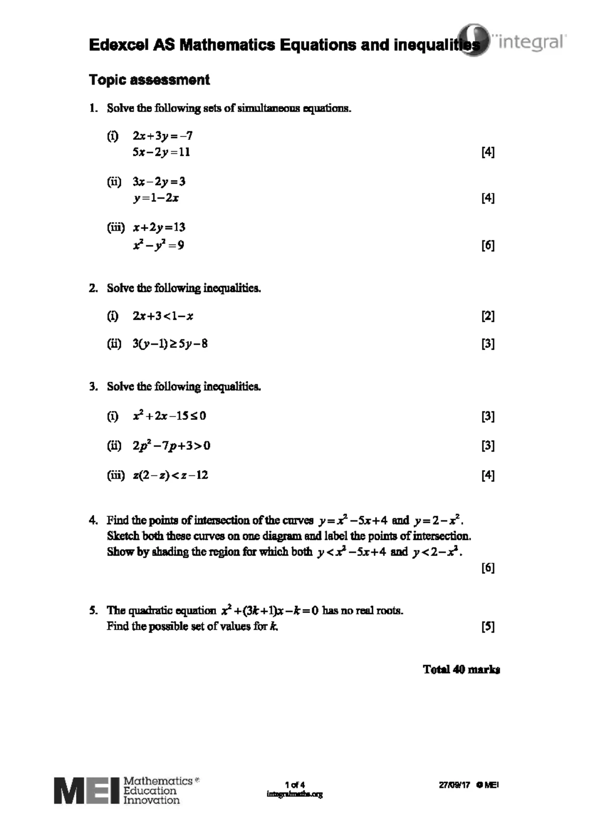 Pearson Edexcel A Level GCE Maths Formulae Book (AS & A Level) - Studocu