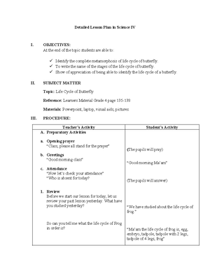 Lesson Plan in English 4 - Lesson Plan English 4 I. Objectives A ...