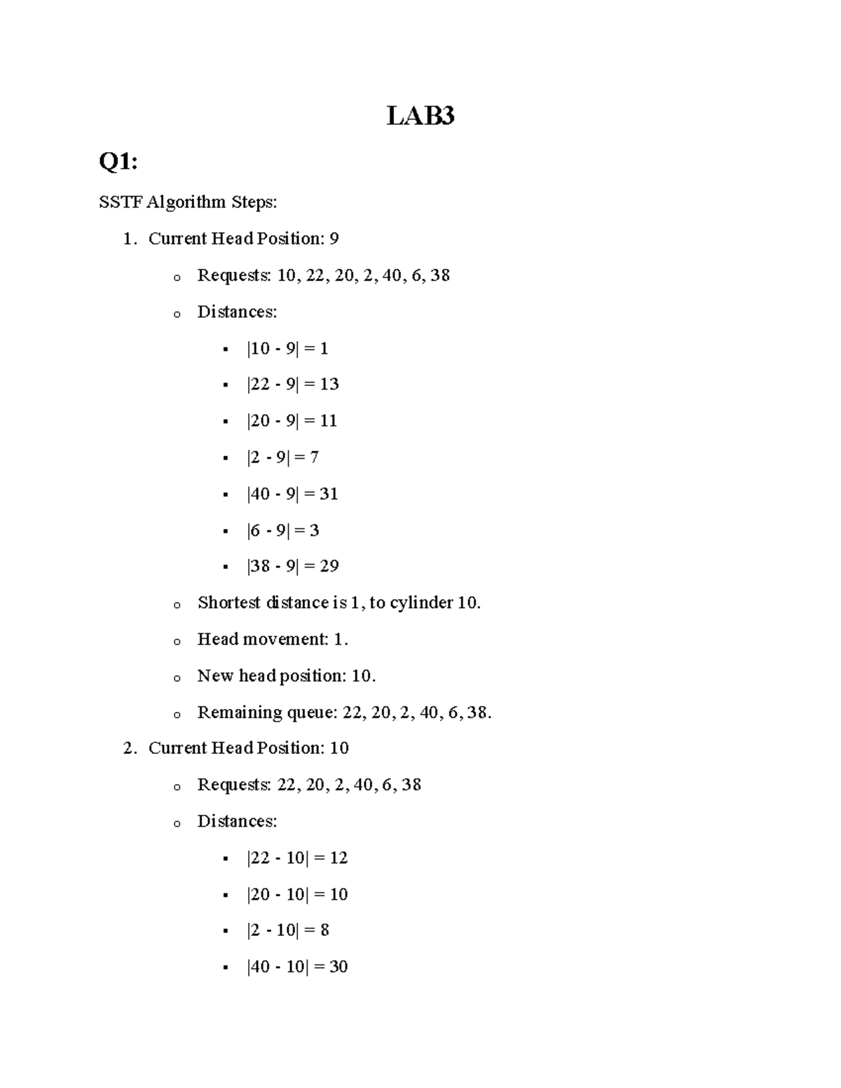 LAB3 - ÓG202: SSTF and SCAN Disk Scheduling Algorithms - Studocu