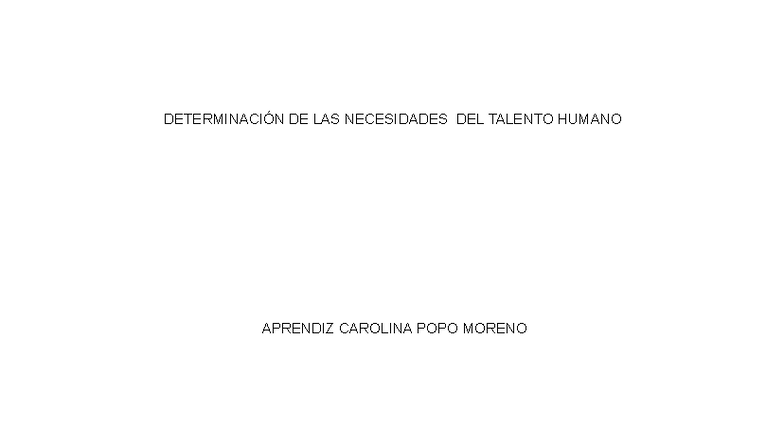Determinación de Necesidades del Talento Humano - Tecnología en Gestión ...