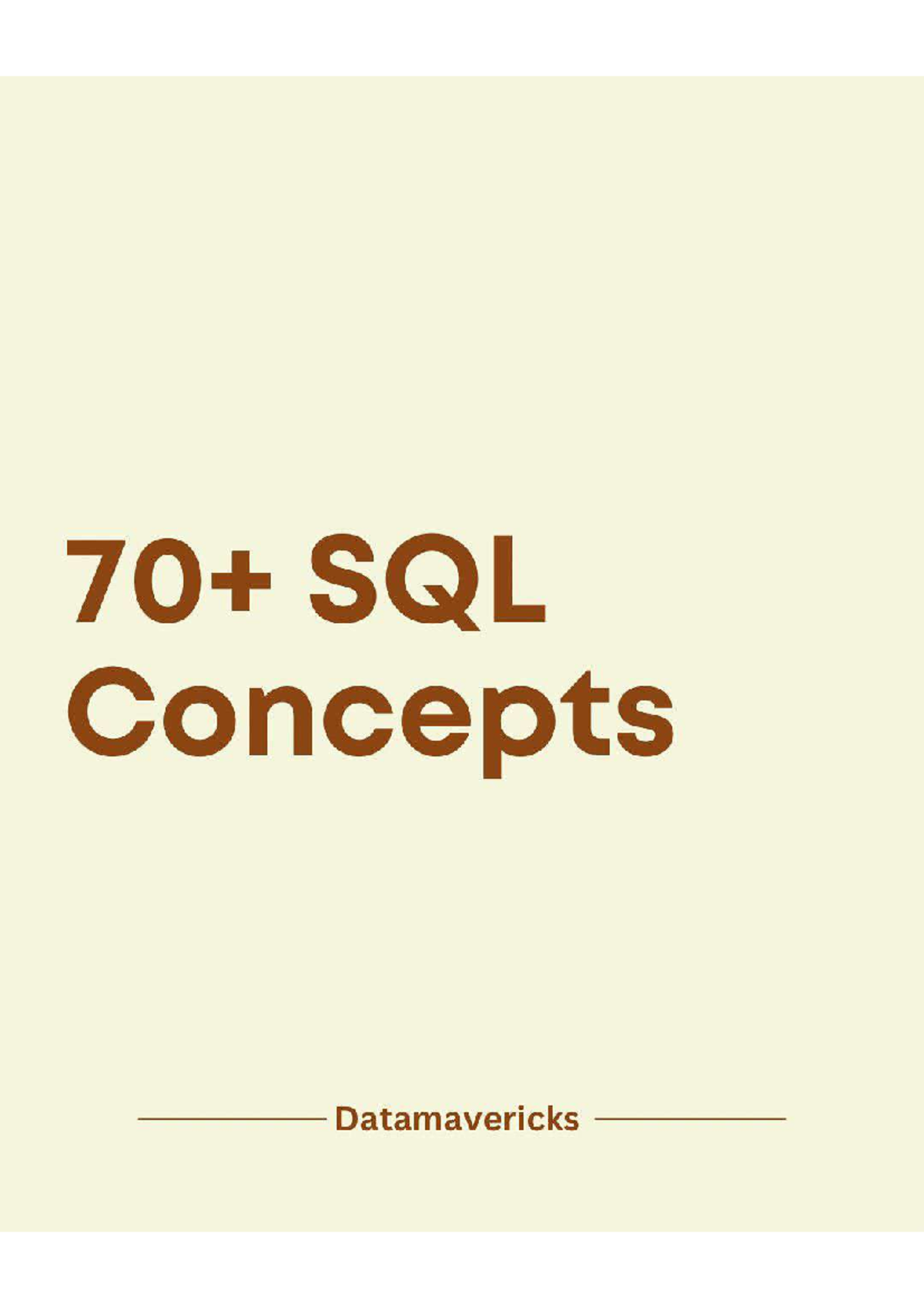 Last Minute SQL Revision Notes for Datamavericks Course - Studocu