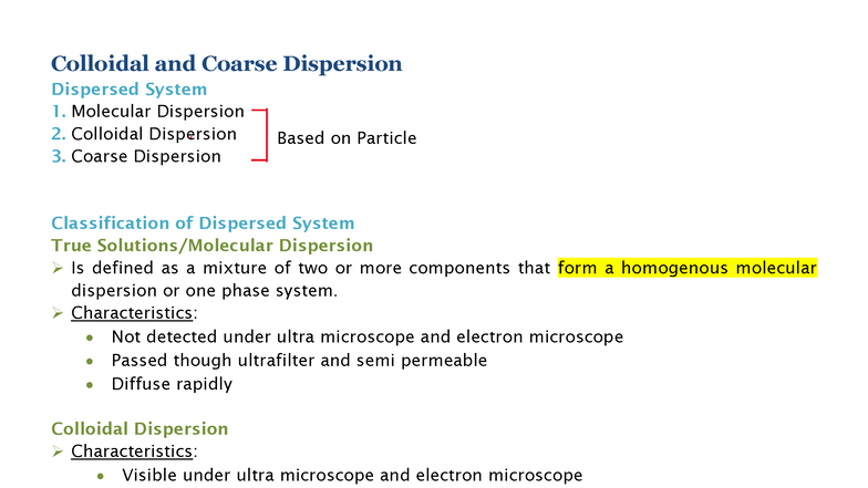 PPAR 13: Colloidal & Coarse Dispersion Notes - Studocu
