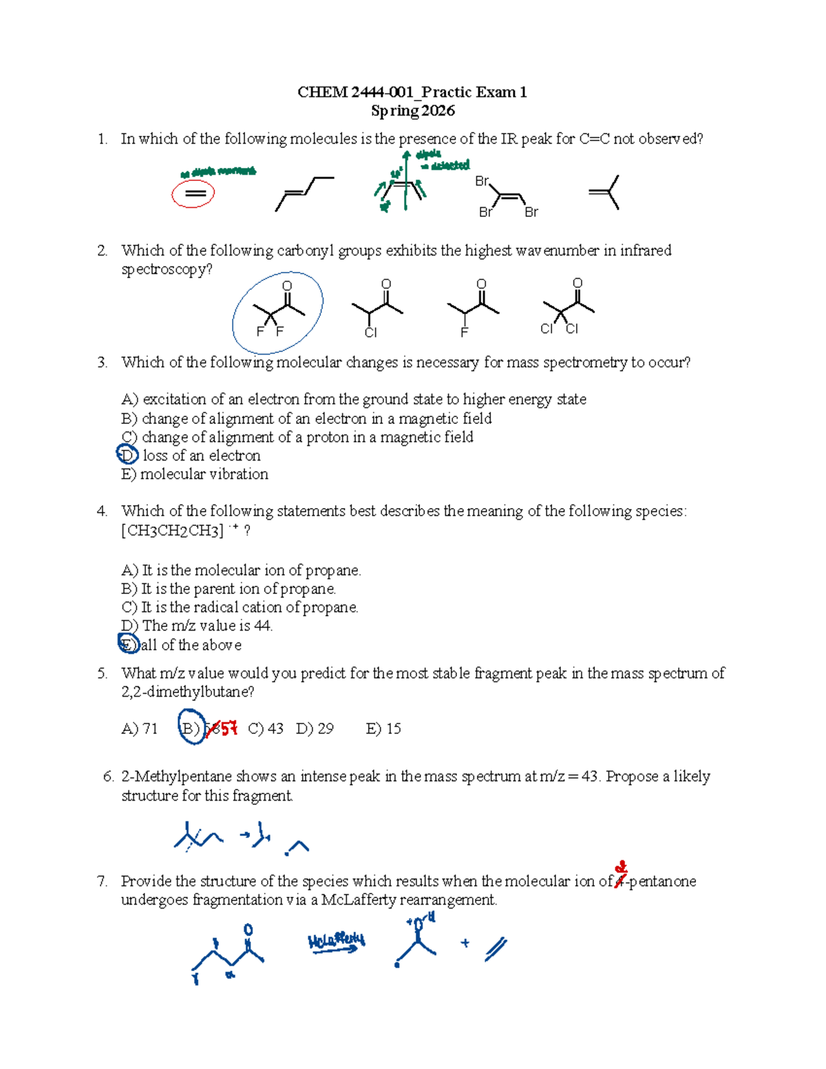 Orgo 2 Practice Exam 1 - Spring 2026 Review Notes - Studocu