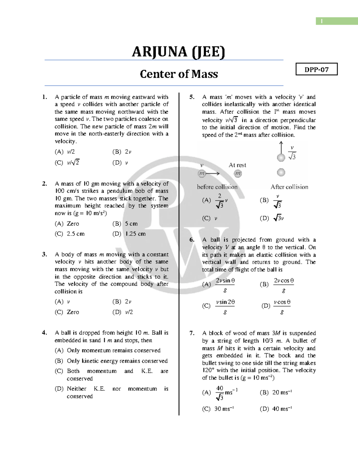 E861004: Center of Mass Collisions and Momentum Conservation - Studocu