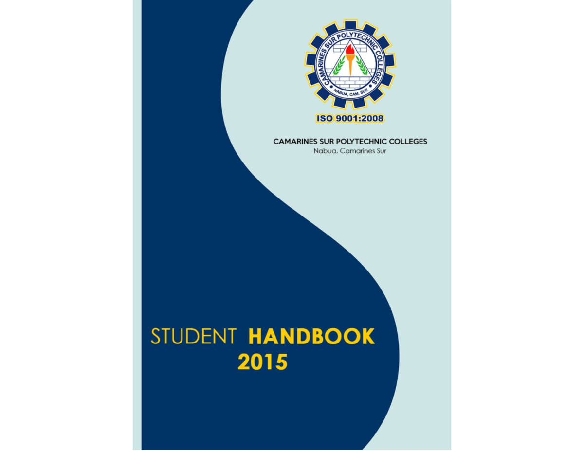 CSPC Student Handbook: Academic Policies and Institutional Guidelines - Studocu
