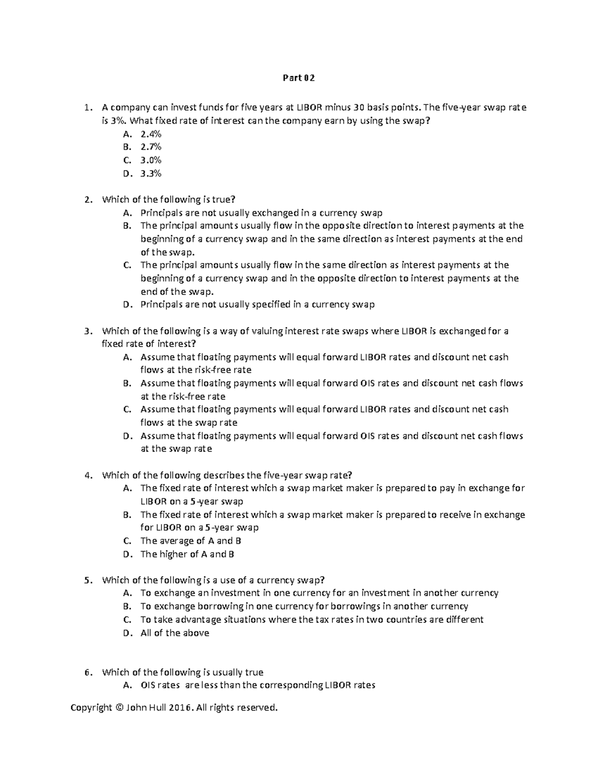 Part 02 - PART2 - FINAL - Part 02 A company can invest funds for five ...