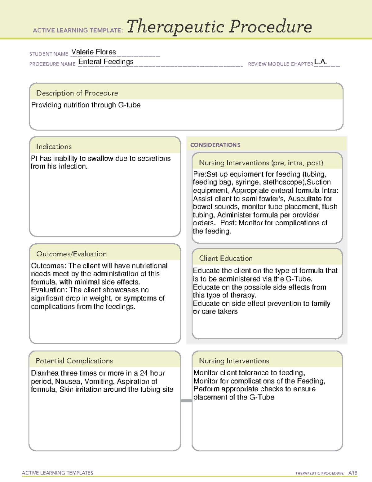 ATI Therapeutic Enteral Feeding Procedure Guide - Studocu