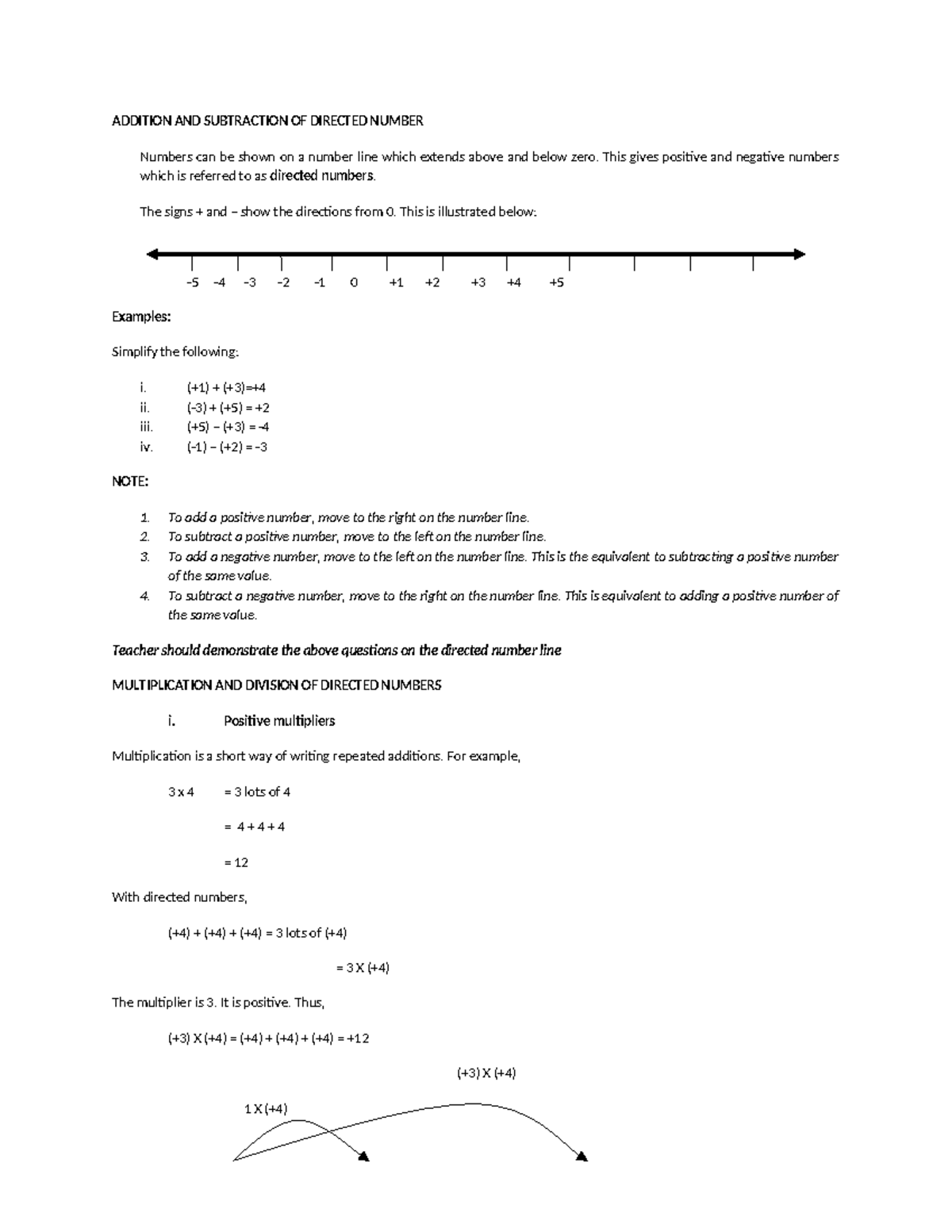 Addition and Subtraction of Directed Numbers: A Comprehensive Guide ...