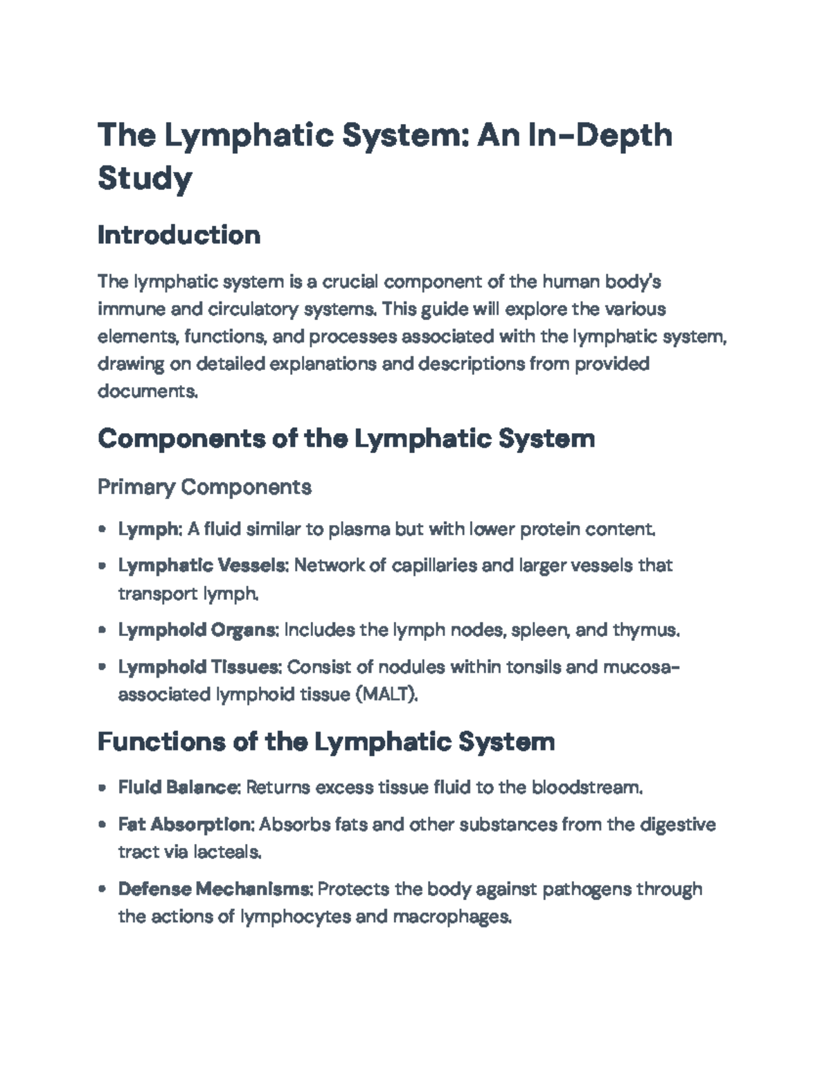 Comprehensive Study Guide on the Lymphatic System and Immunity - The ...