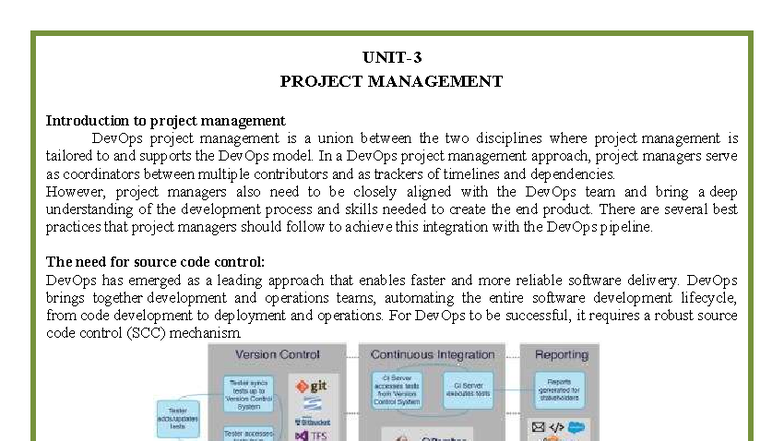 DevOps Project Management: Best Practices & Source Code Control - Studocu