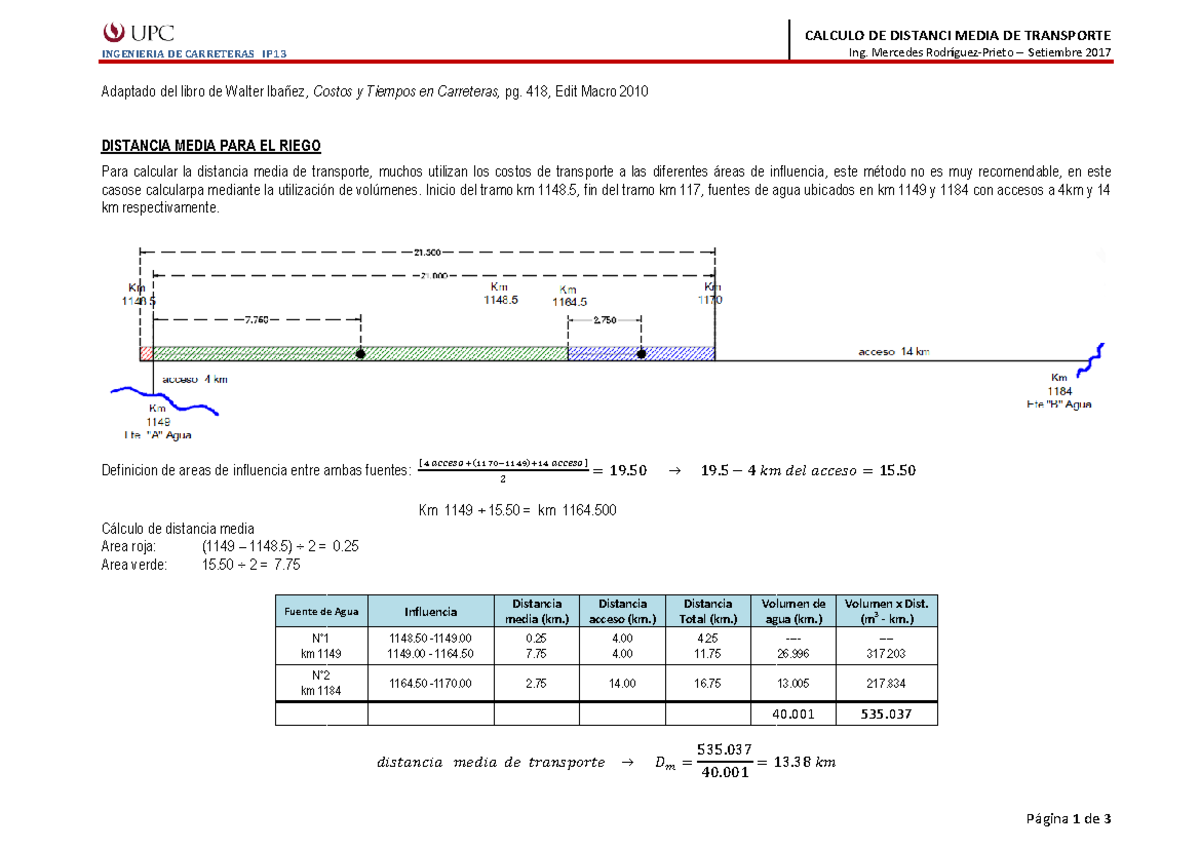 Cálculo de Distancia Media de Transporte - IP13 Ingeniería de ...