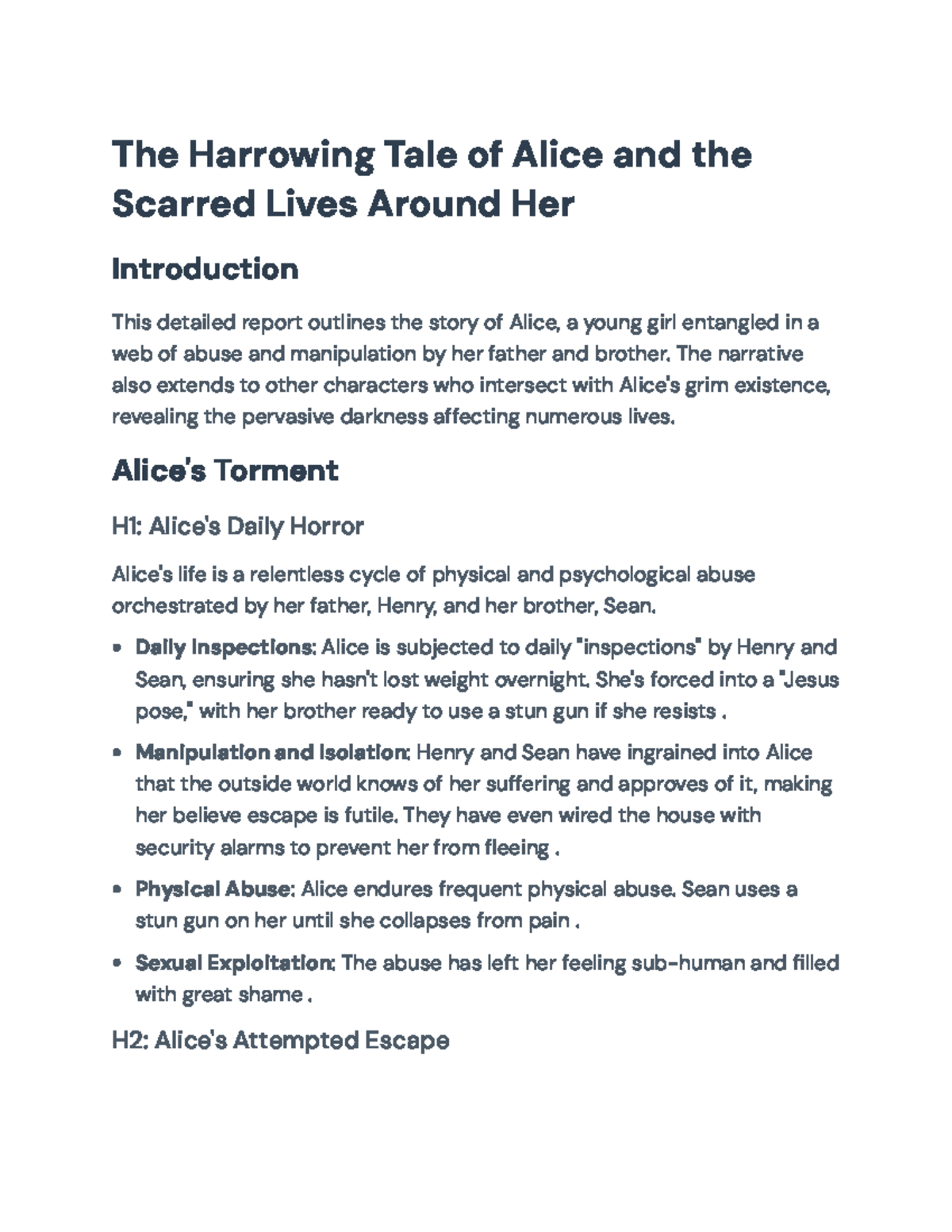 The Harrowing Tale of Alice: A Familial Abuse Narrative - The Harrowing ...