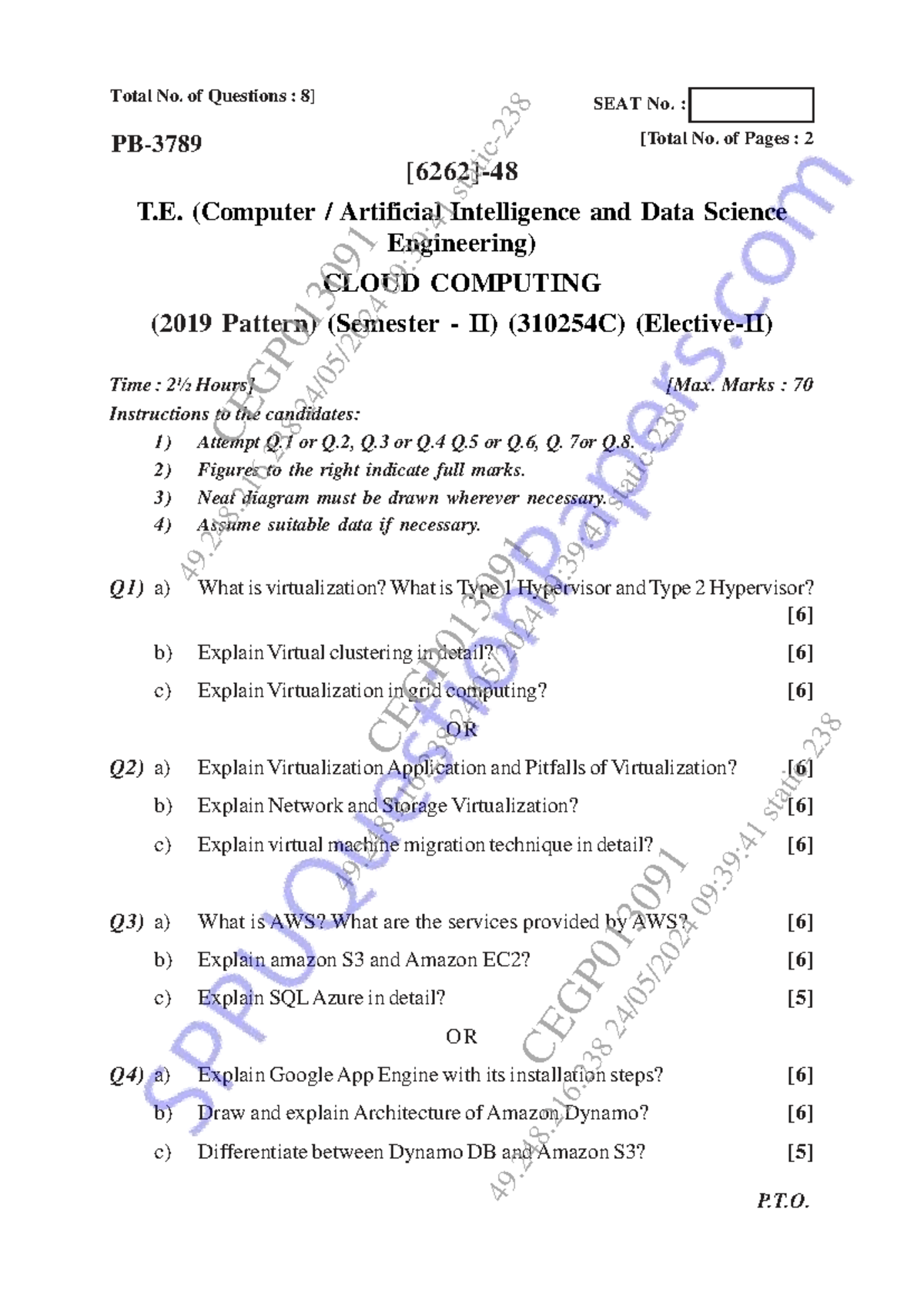 Cloud Computing Assignment (310254C) - T.E. AI & Data Science - Studocu