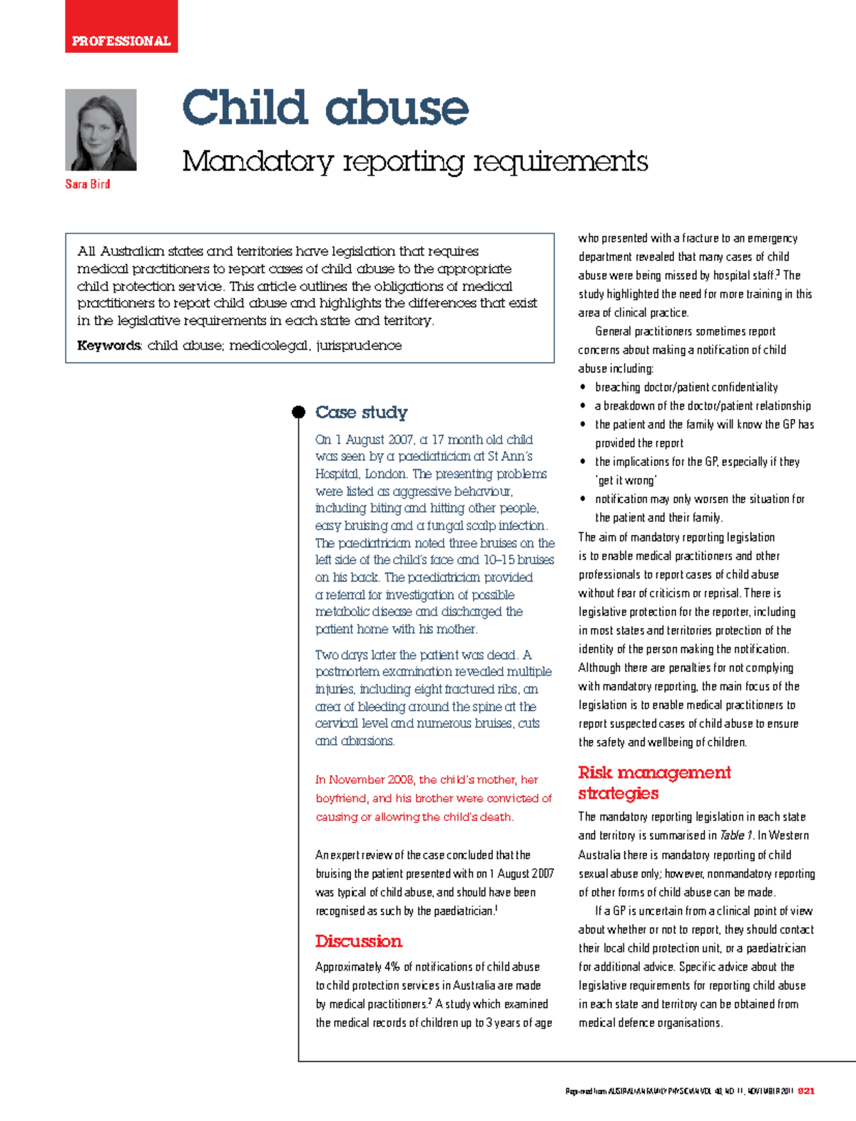 Child Abuse Case Study: Mandatory Reporting Requirements Analysis - Studocu