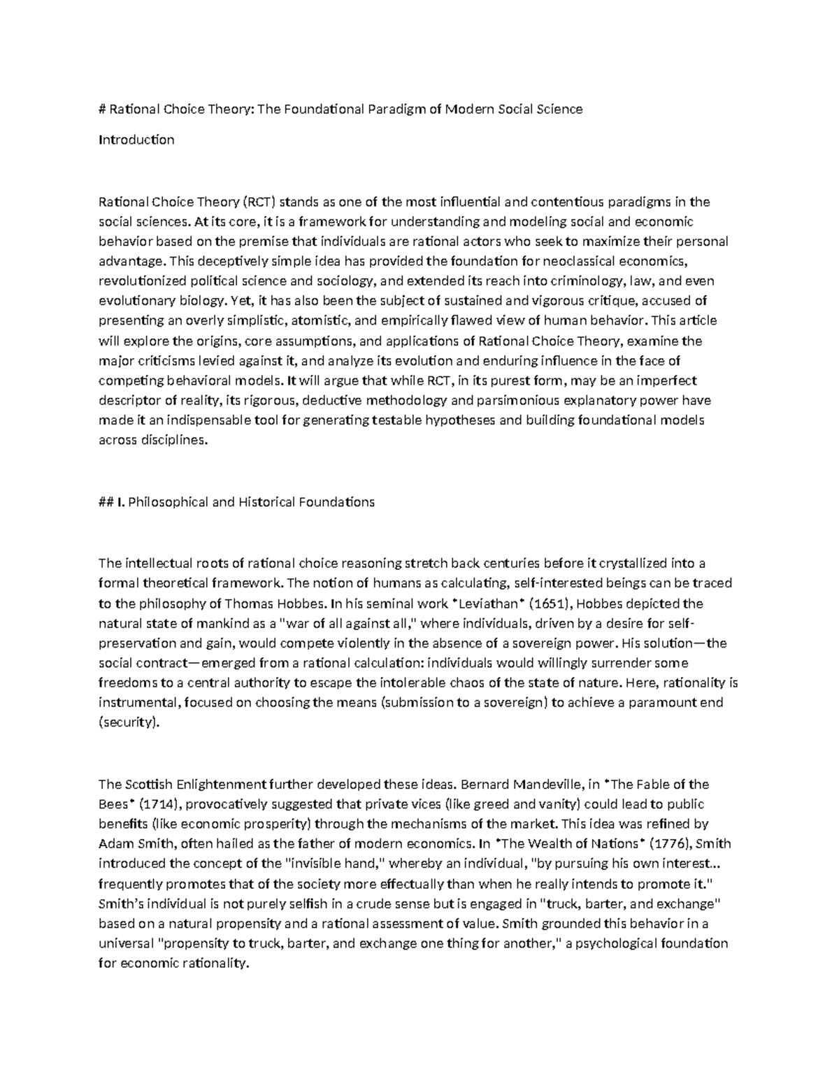 Rational Choice Theory: Foundations and Applications in Social Science ...