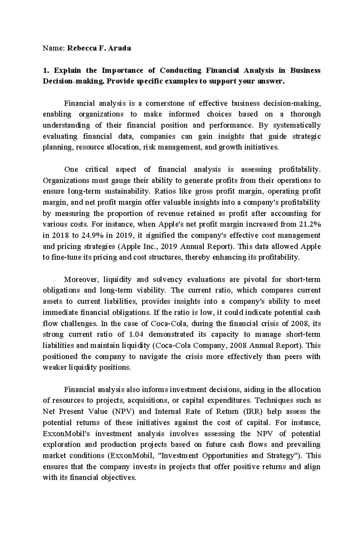 Ate Bec Essay Notes: The Importance of Financial Analysis in Business ...