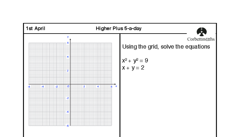 5 A Day Maths - Higher Plus Practice Problems and Solutions - Studocu
