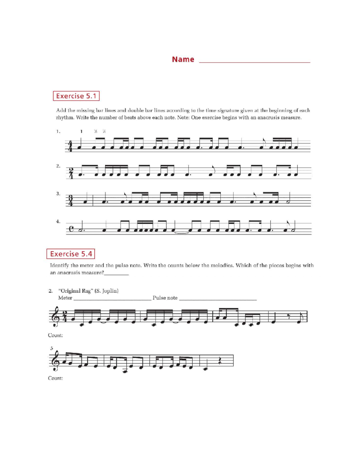 HW 09 18 1400-3 - Bar Lines and Anacrusis Exercise Guide - Studocu