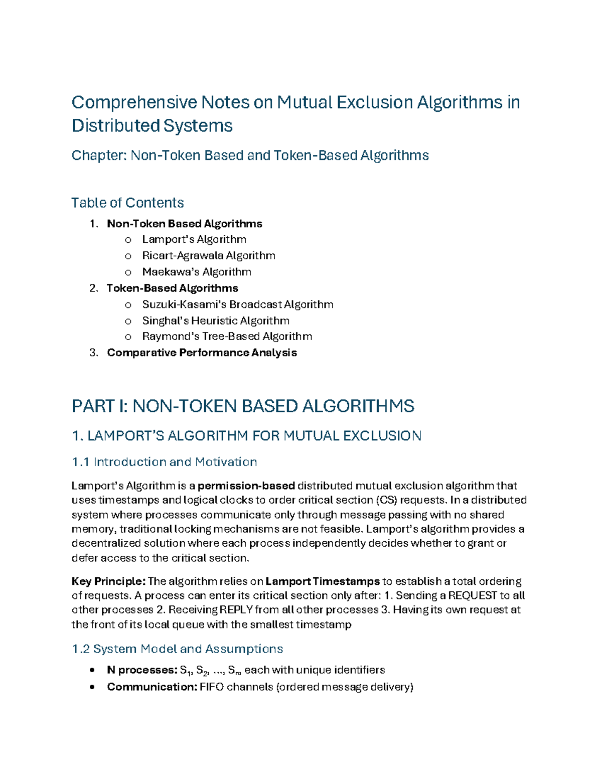 DC Module 4 Notes: Mutual Exclusion Algorithms in Distributed Systems ...