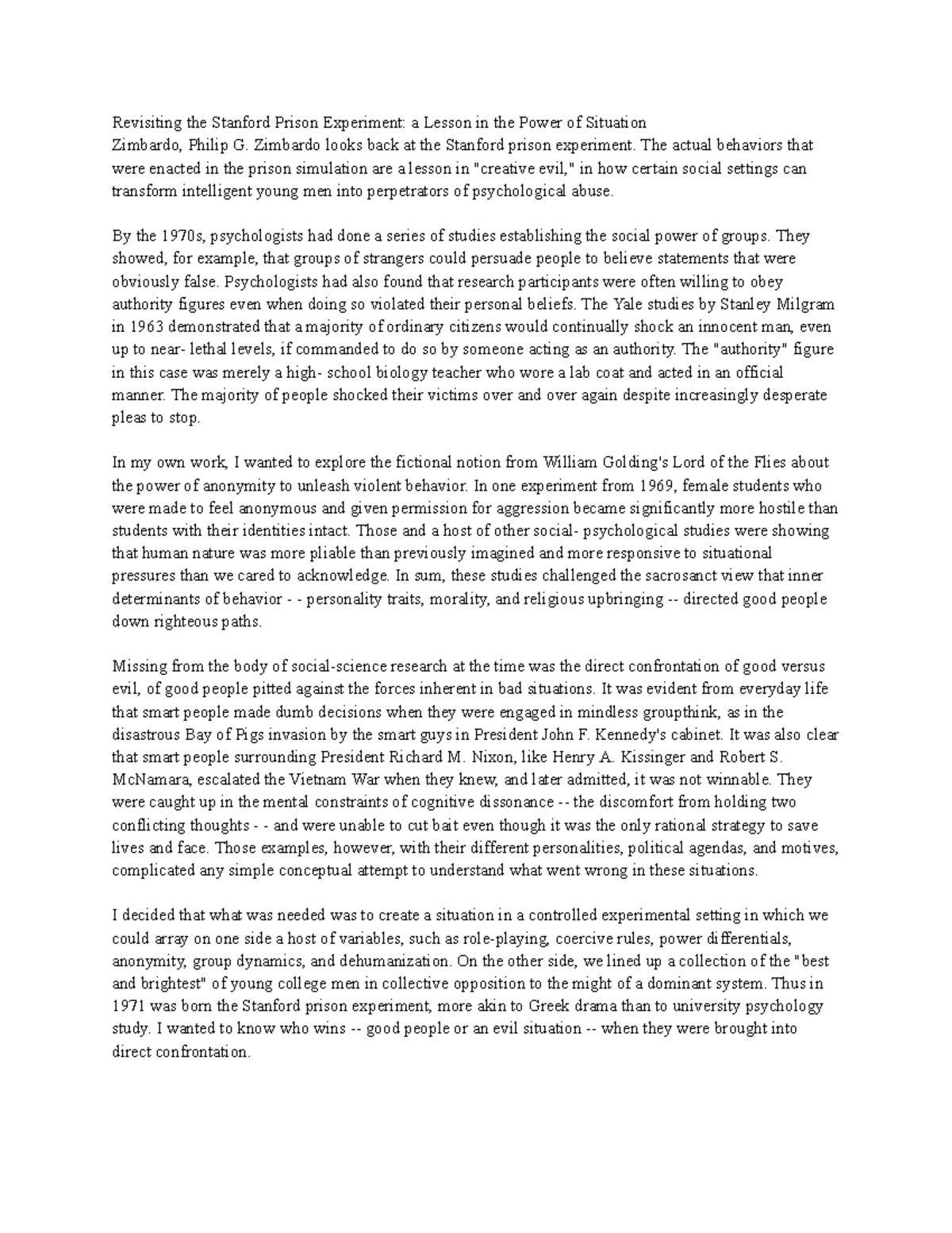 Stanford Prison Experiment (PSY 101): Lessons on Situational Power ...