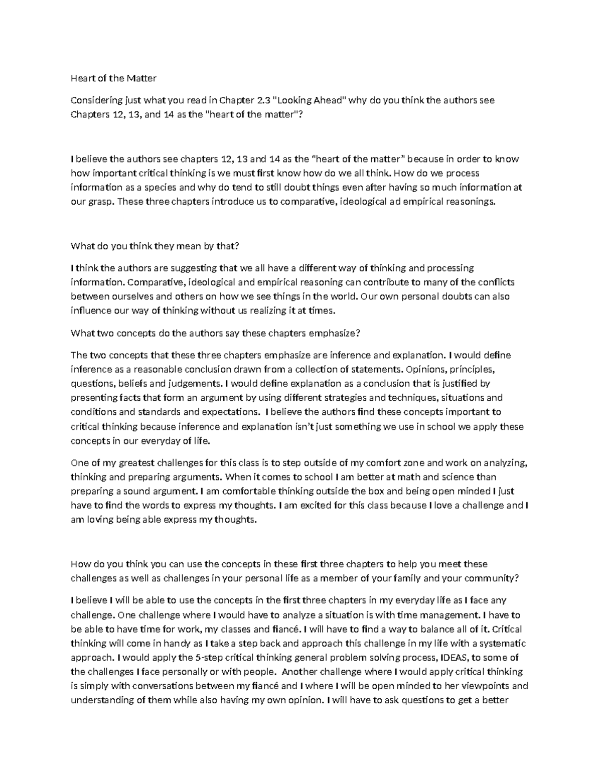 Critical Thinking in Life: Insights from Chapters 12-14 - Studocu