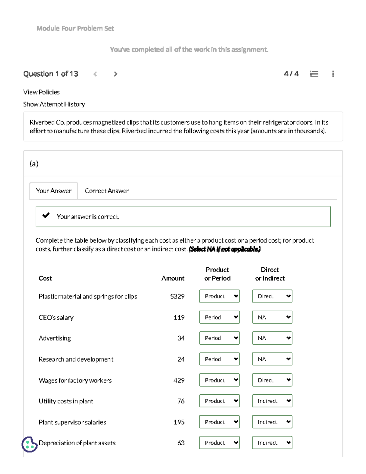 Module 4 Problem Set: Cost Classification Analysis for Riverbed Co. - Studocu