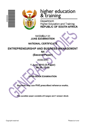 N4 Entrepreneurship and Business Management Paper 2 June 2018 - N450 (E ...