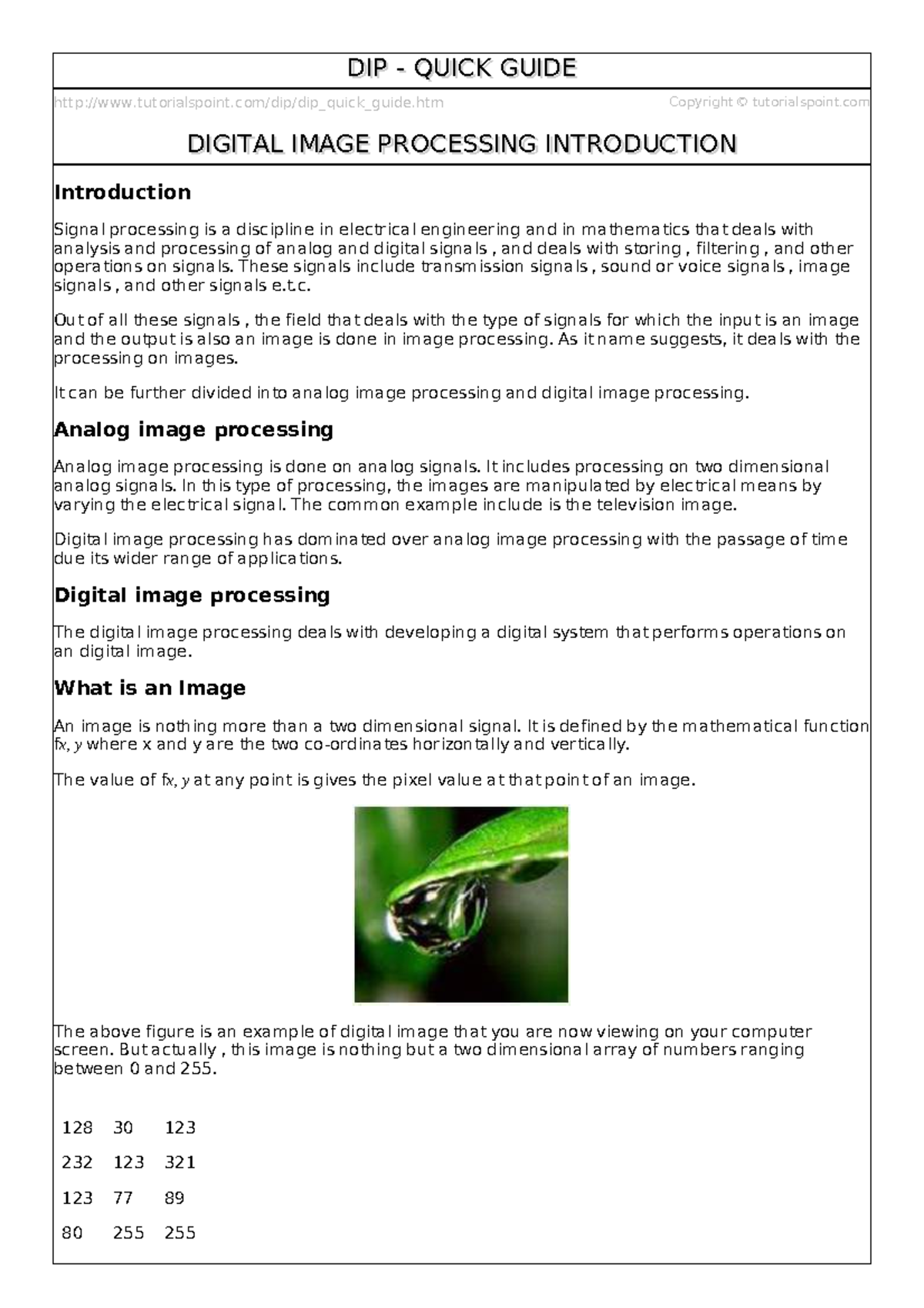 DIP 101: Quick Guide to Digital Image Processing Concepts - Studocu