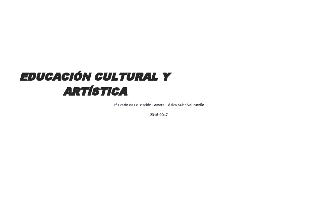407791087 Plan Curricular Anual de Educación Artística 2016-2017 - Studocu