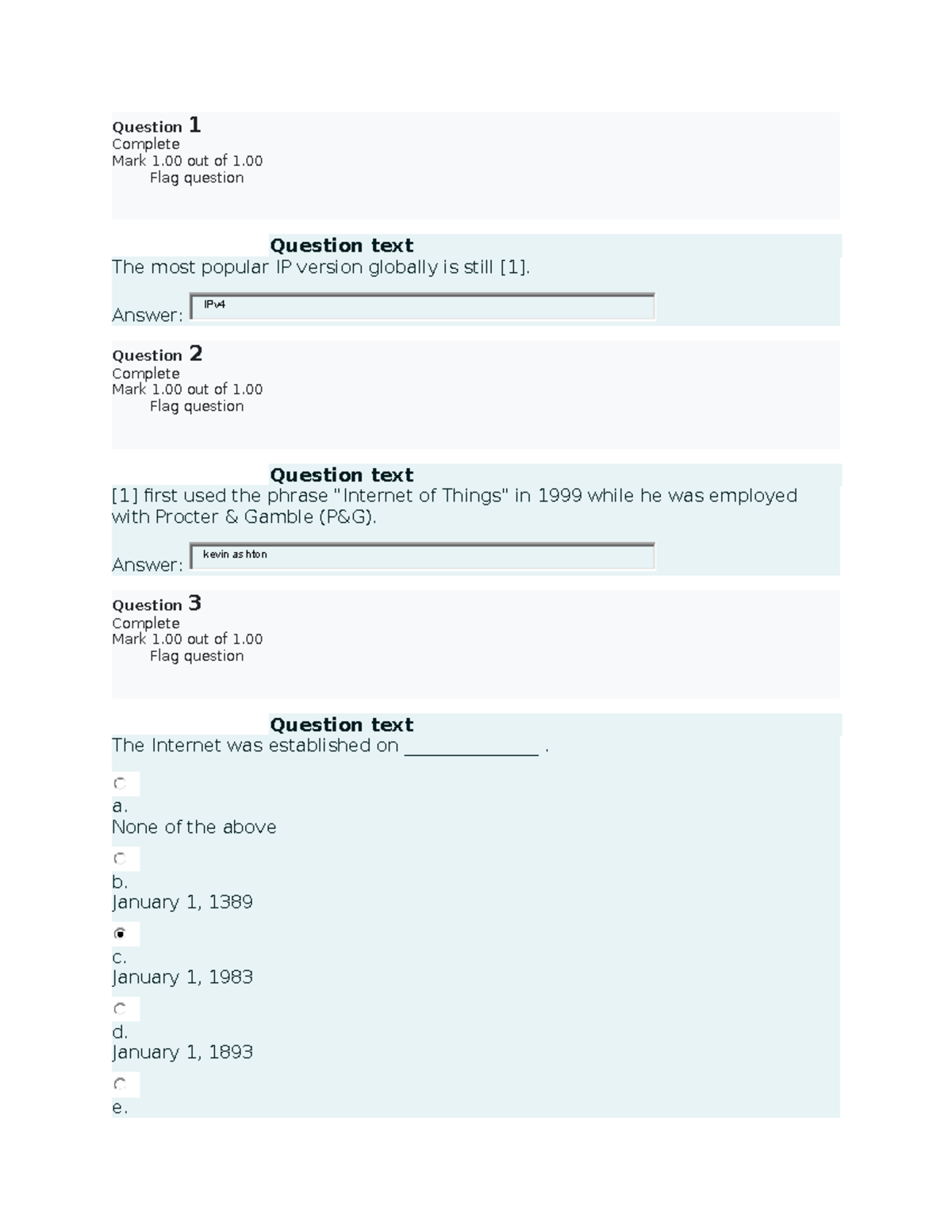 Comp-6103 Prelim Lab Quiz 1: IoT and Networking Concepts - Studocu