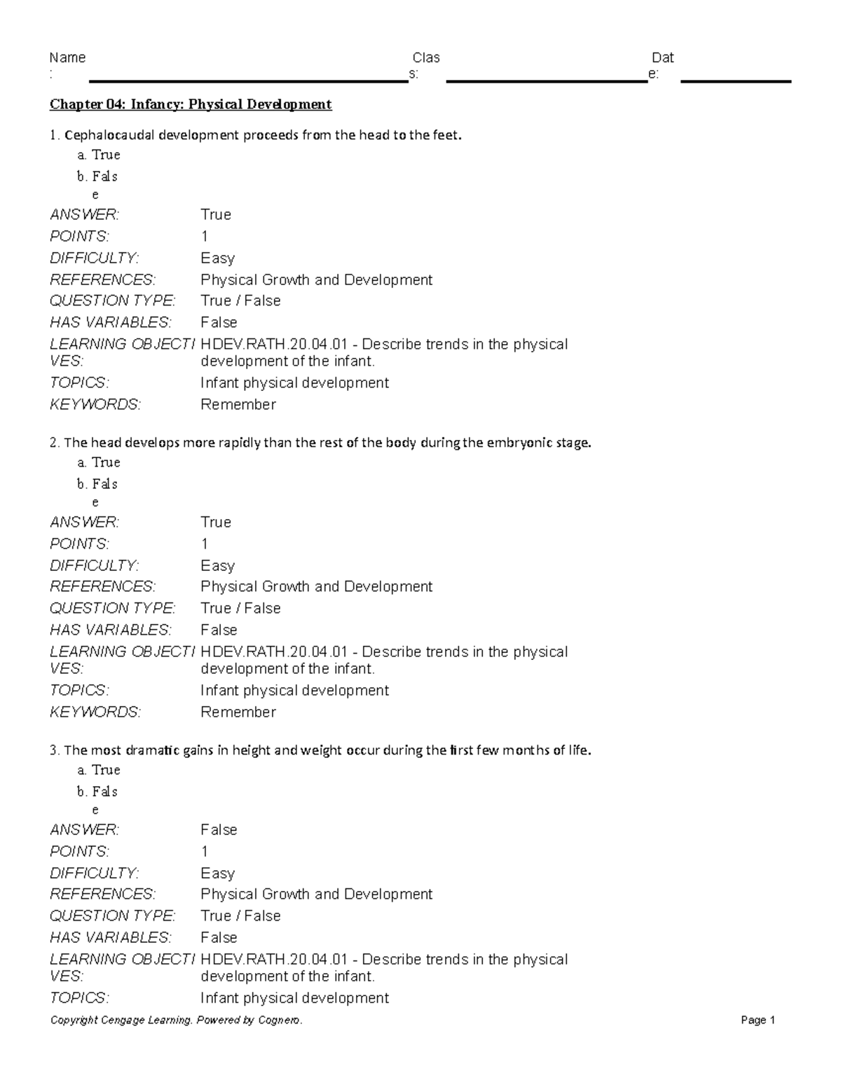 HDEV.RATH.20:04 Infancy Physical Development Study Guide - Studocu