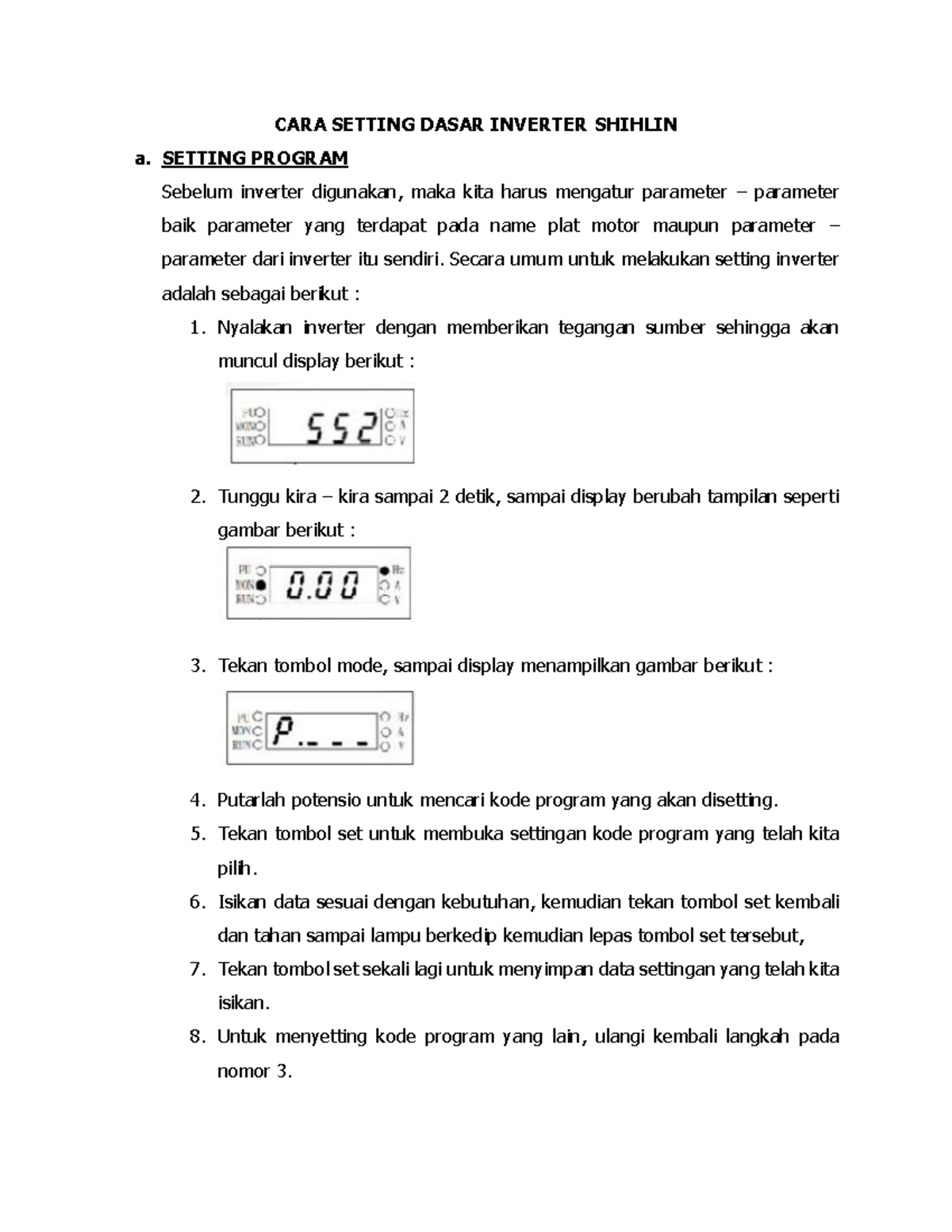 CARA Setting Dasar Inverter Shihlin: Panduan Lengkap dan Praktis - Studocu