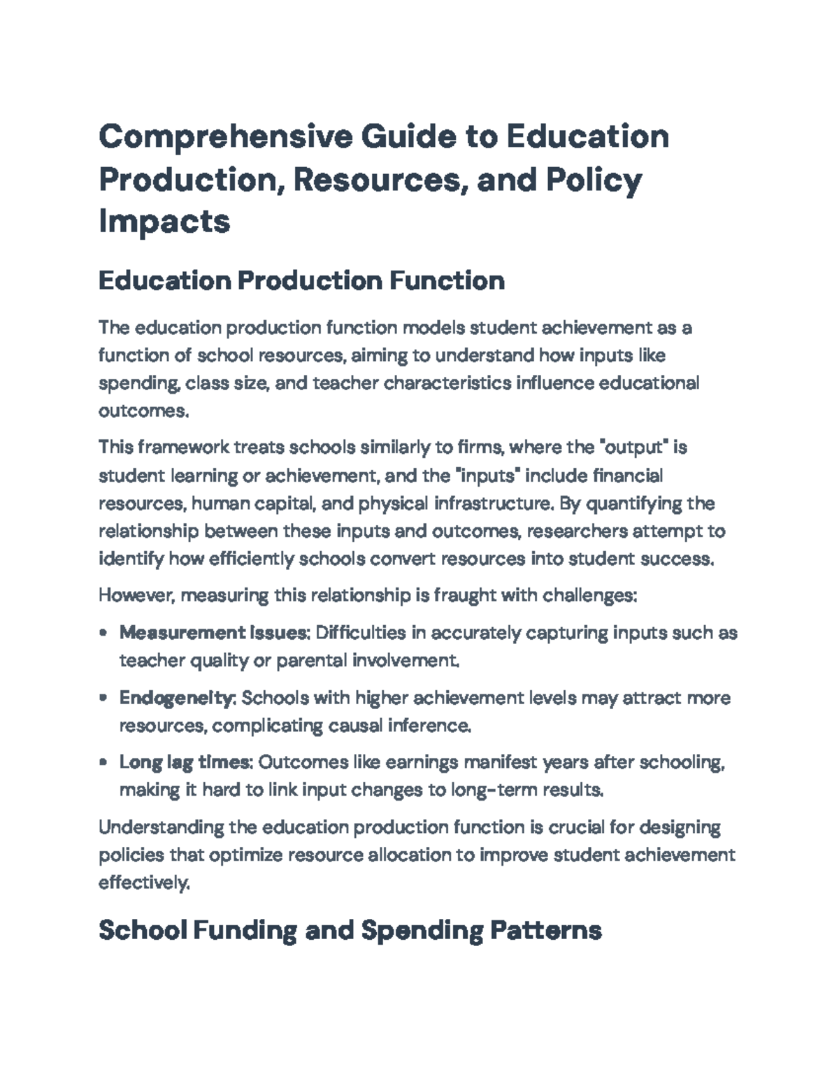 Comprehensive Guide to Education Production Function & Policy Impacts ...