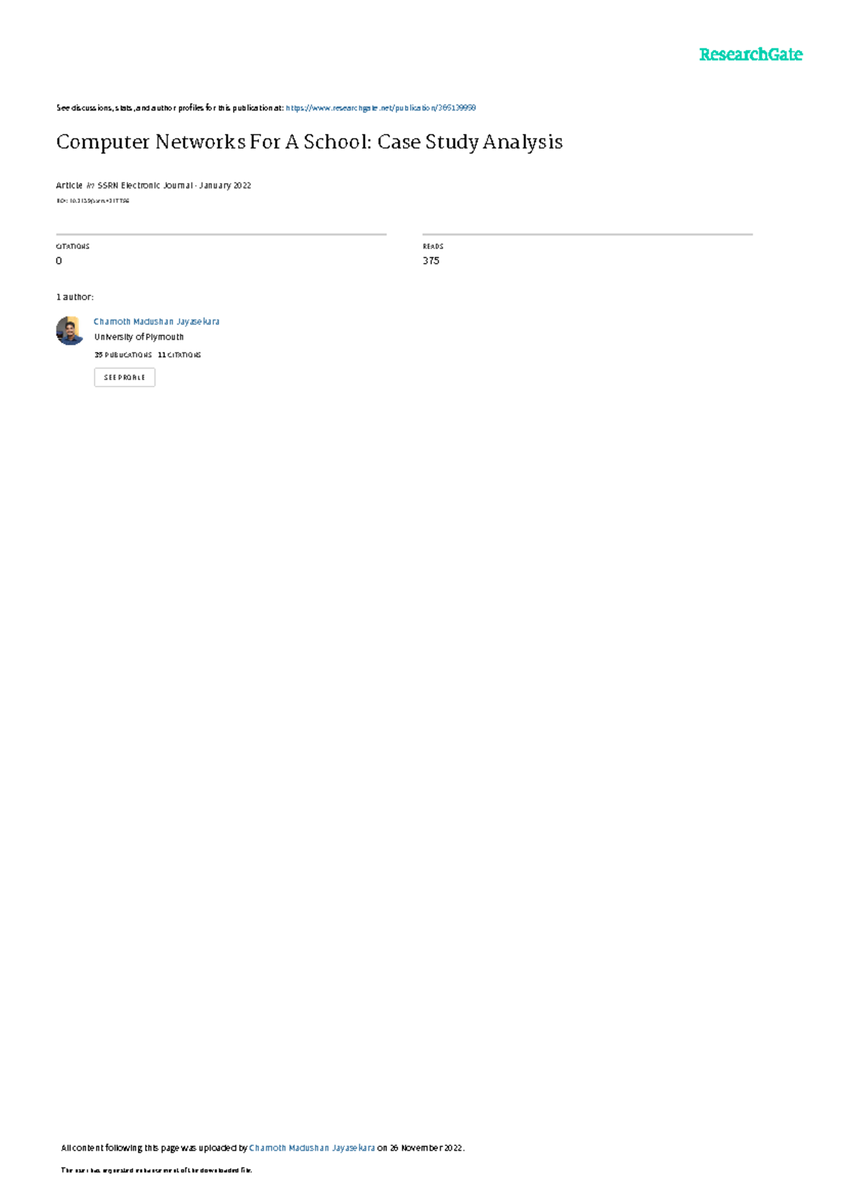Computer Networking Case Study Analysis: GPDCM Jayasekara - Studocu