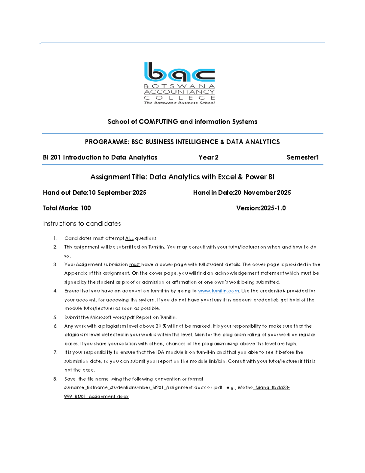 BI201 Data Analytics Assignment: Excel & Power BI Insights 2025 - Studocu