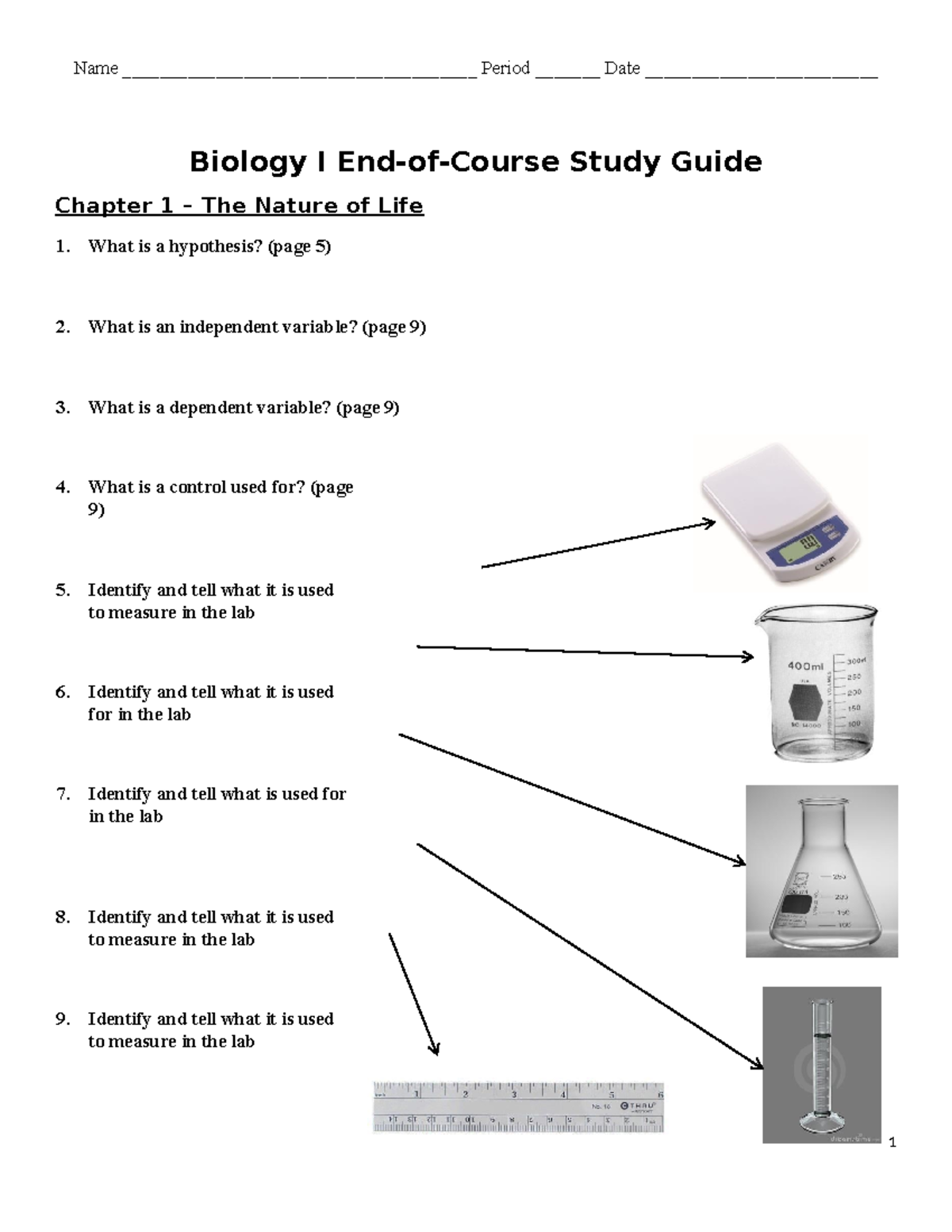 Biology I EOC Study Guide: Nature of Life & Ecosystems - Studocu