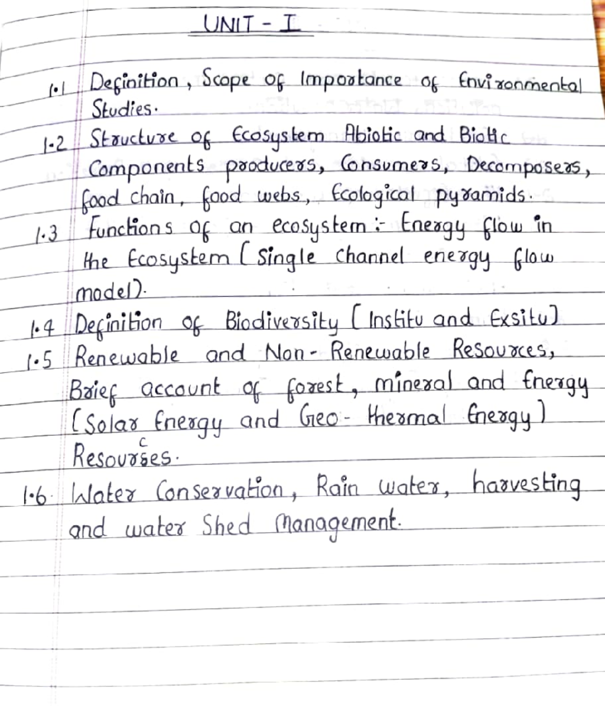 EVS 101 Important Notes: Understanding Environmental Studies Units ...