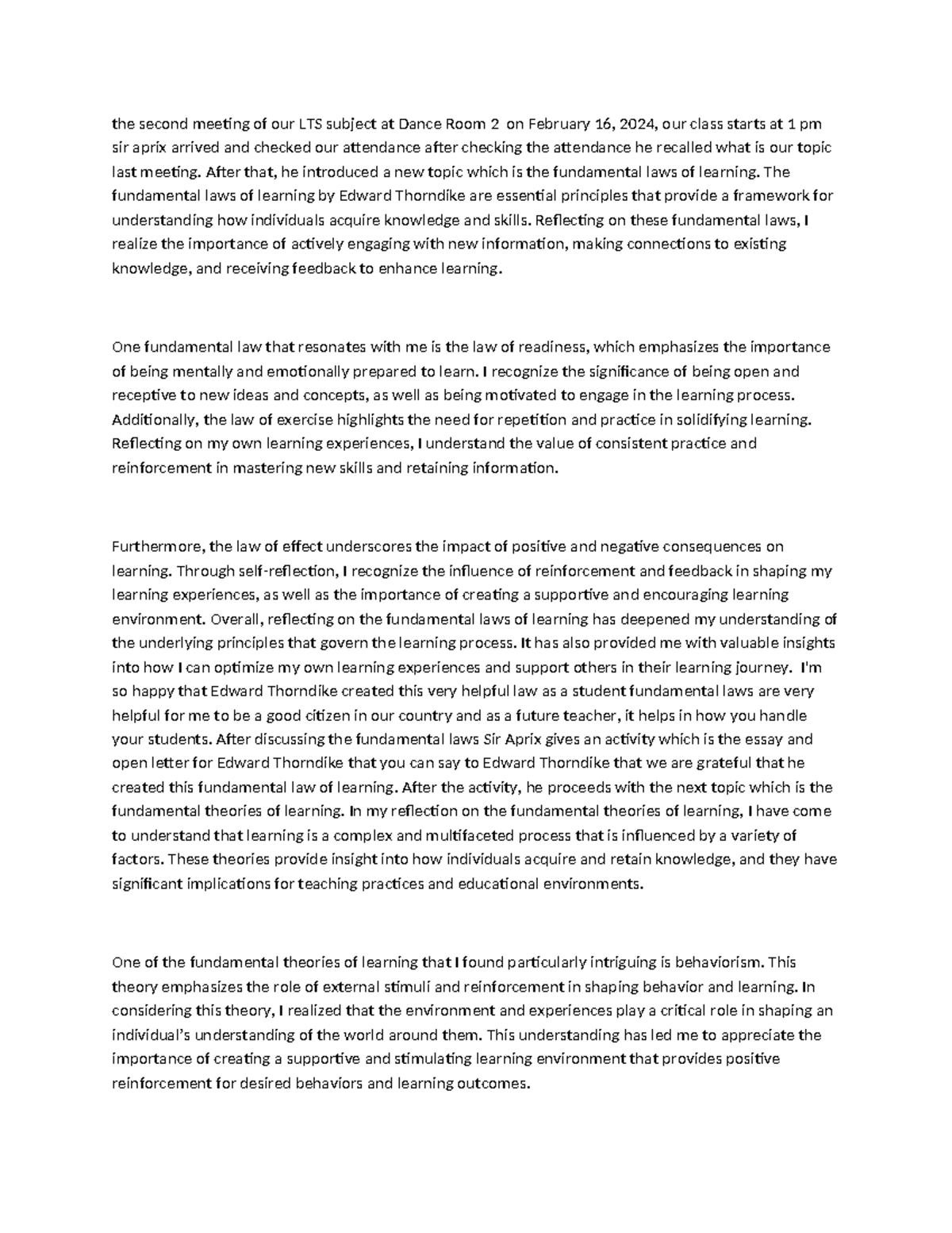 Day2 - dfghbgfvcd - the second meeting of our LTS subject at Dance Room ...