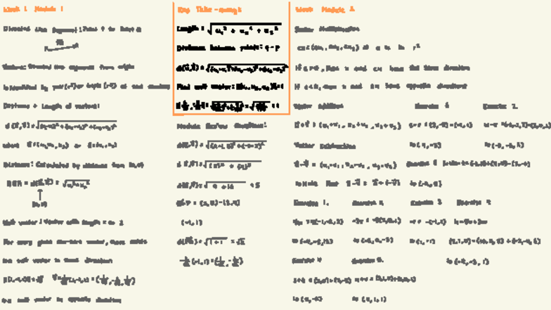 Math 1229 Week 1 Key Takeaways - Vector Concepts and Exercises - Studocu