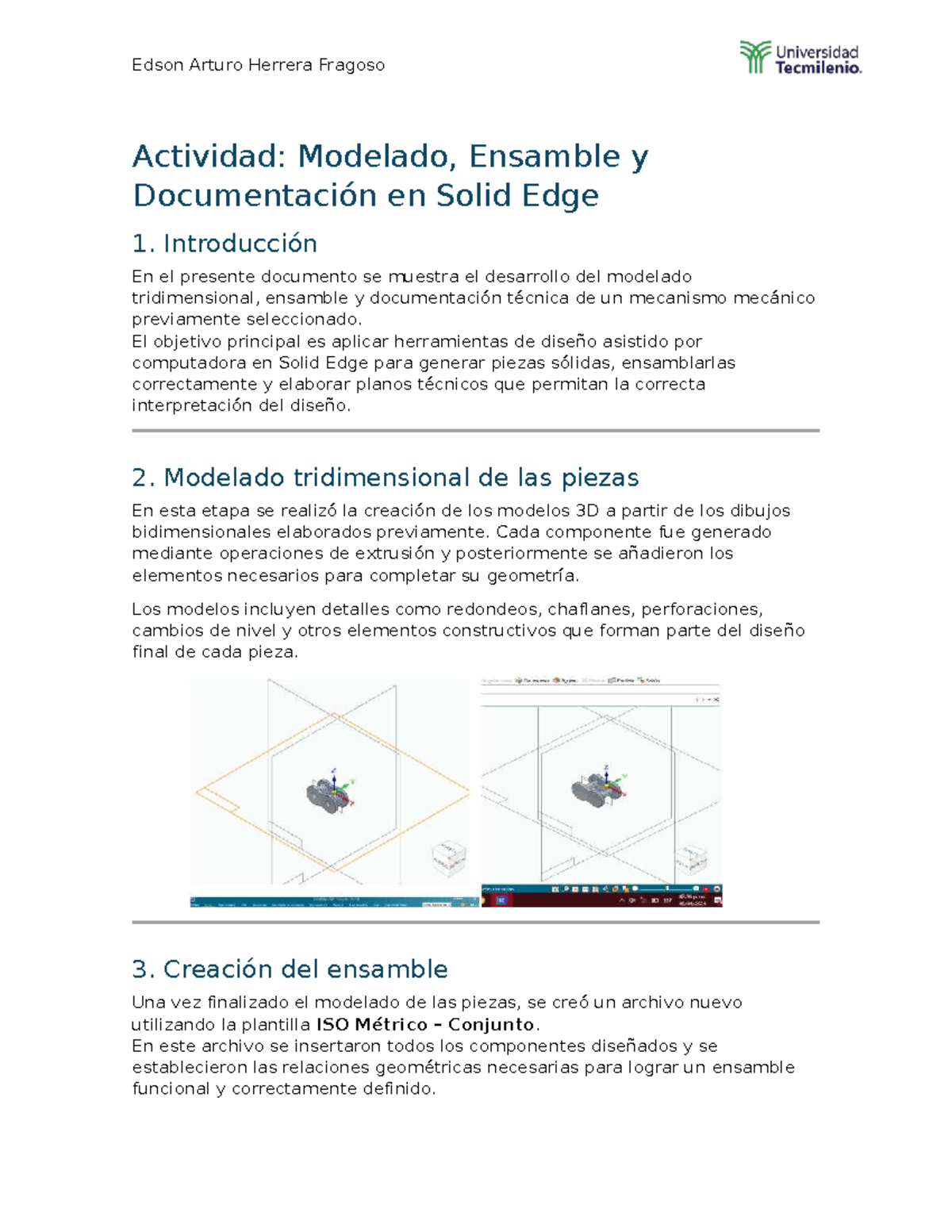 Actividad 2: Modelado y Documentación en Solid Edge - Zxh ASHv - Studocu
